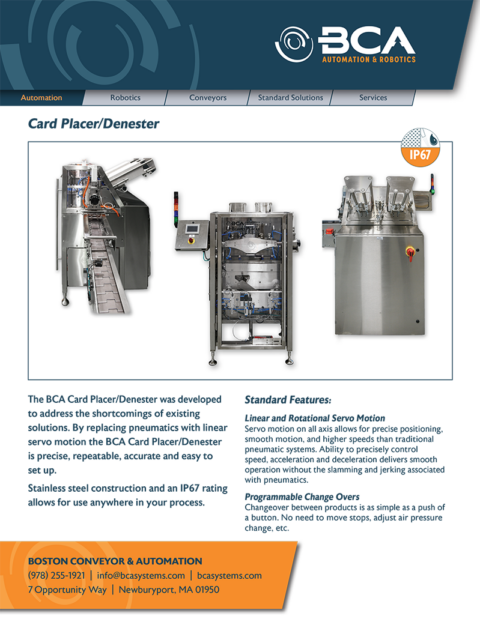 Downloads - BCA - Automation and Robotics (Boston Conveyor & Automation)