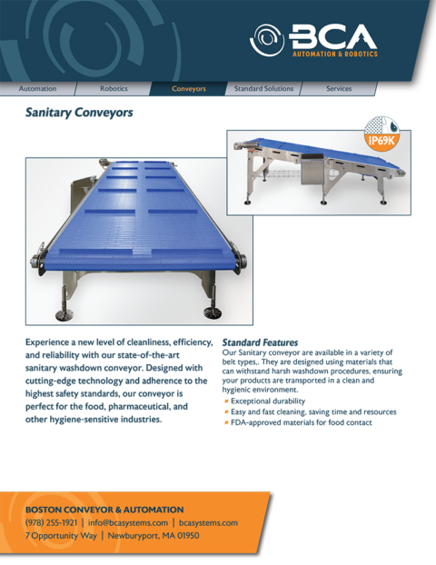 Downloads - BCA - Automation and Robotics (Boston Conveyor & Automation)